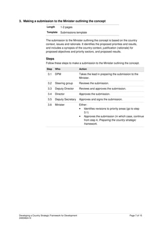 Developing a Country Strategic Framework for Development Guideline | PDF