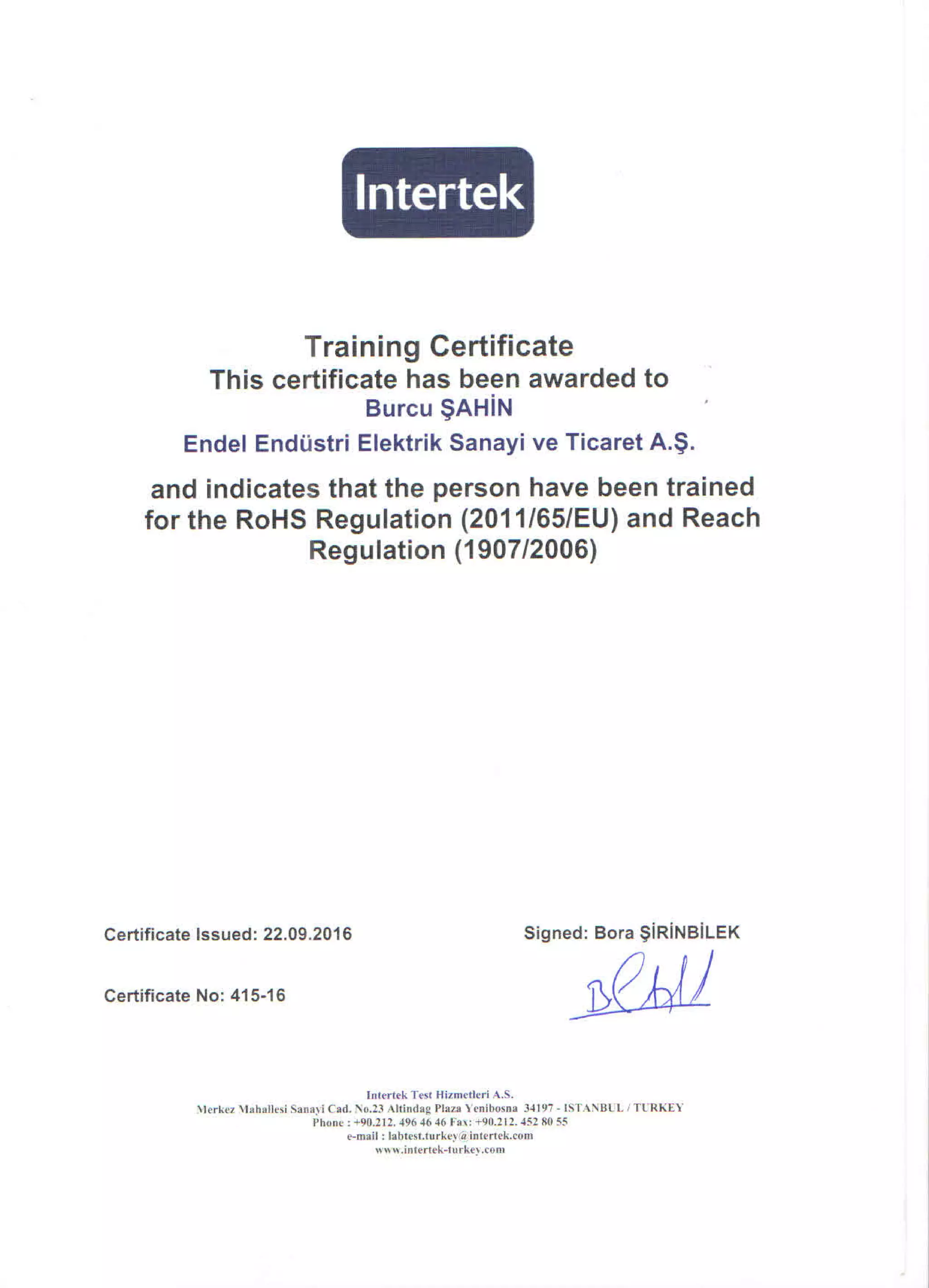 INTERTEK_Reach &RoHS Training | PDF
