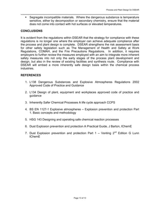 Process and Plant Design for DSEAR | PDF