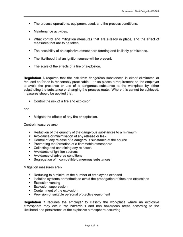 Process and Plant Design for DSEAR | PDF