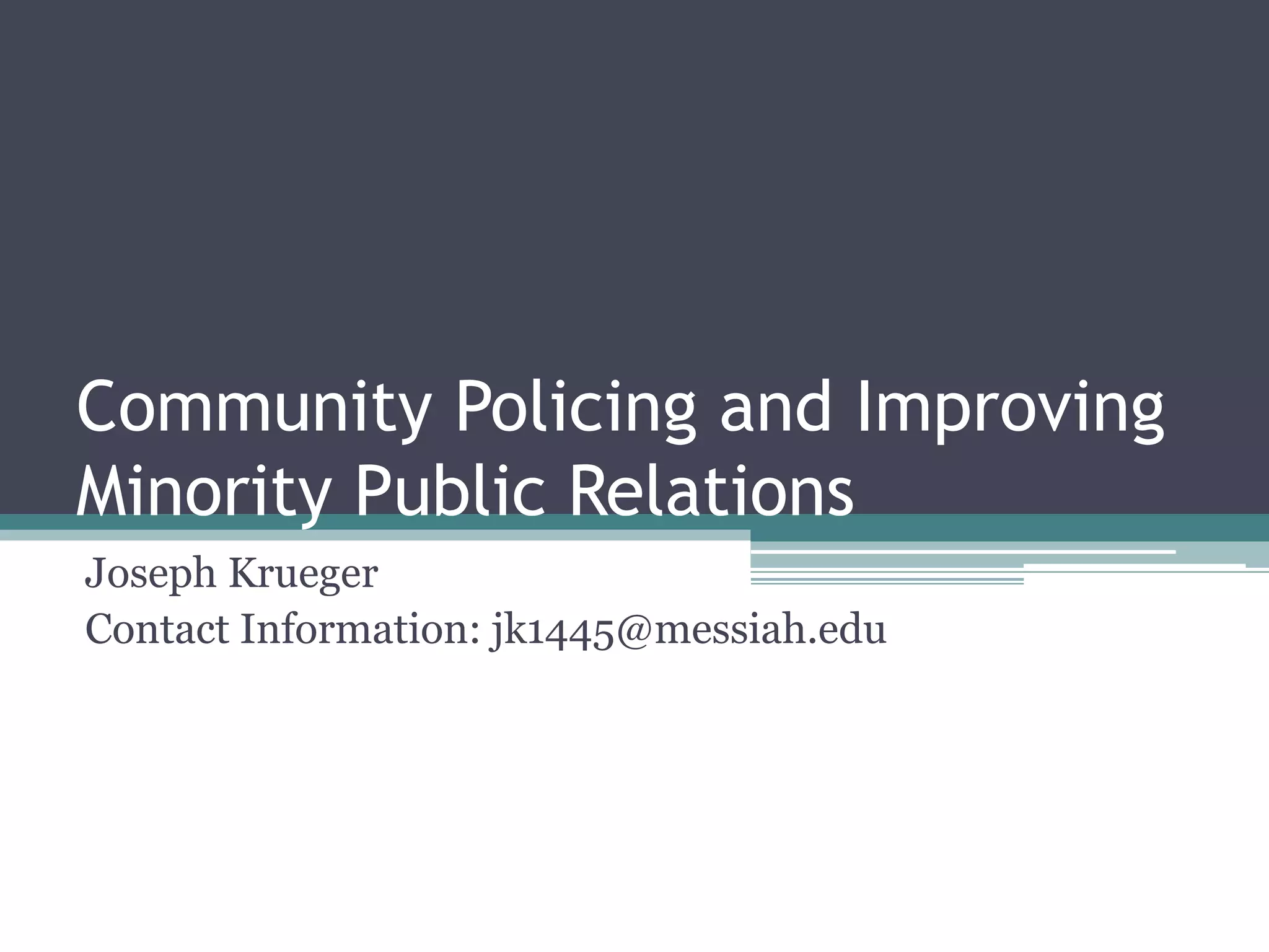 Community Policing Presentation | PPTX