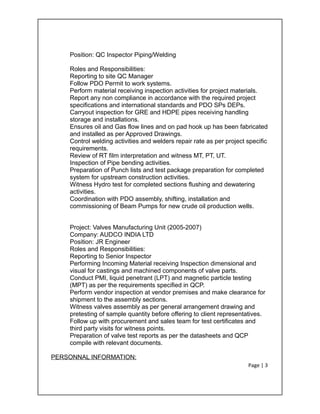 CV QC | PDF