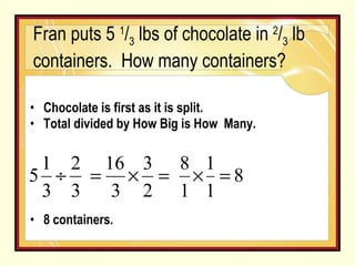 Dividing fractions and Mixed numbers! | PPT