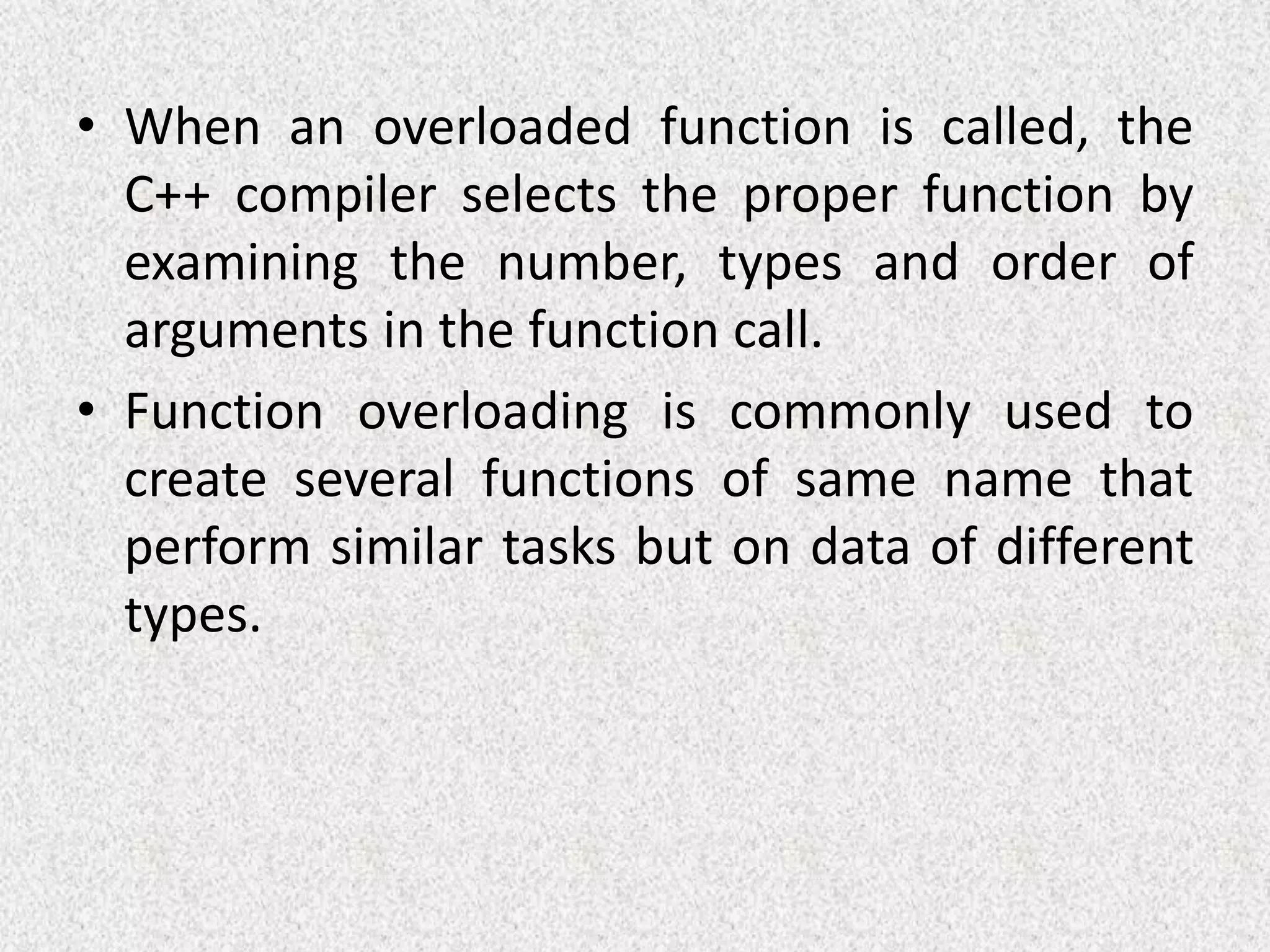 03 function overloading | PDF | Programming Languages | Computing