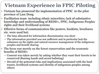 Ensuring Free, Prior and Informed Consent (FPIC) in REDD+ | PPT