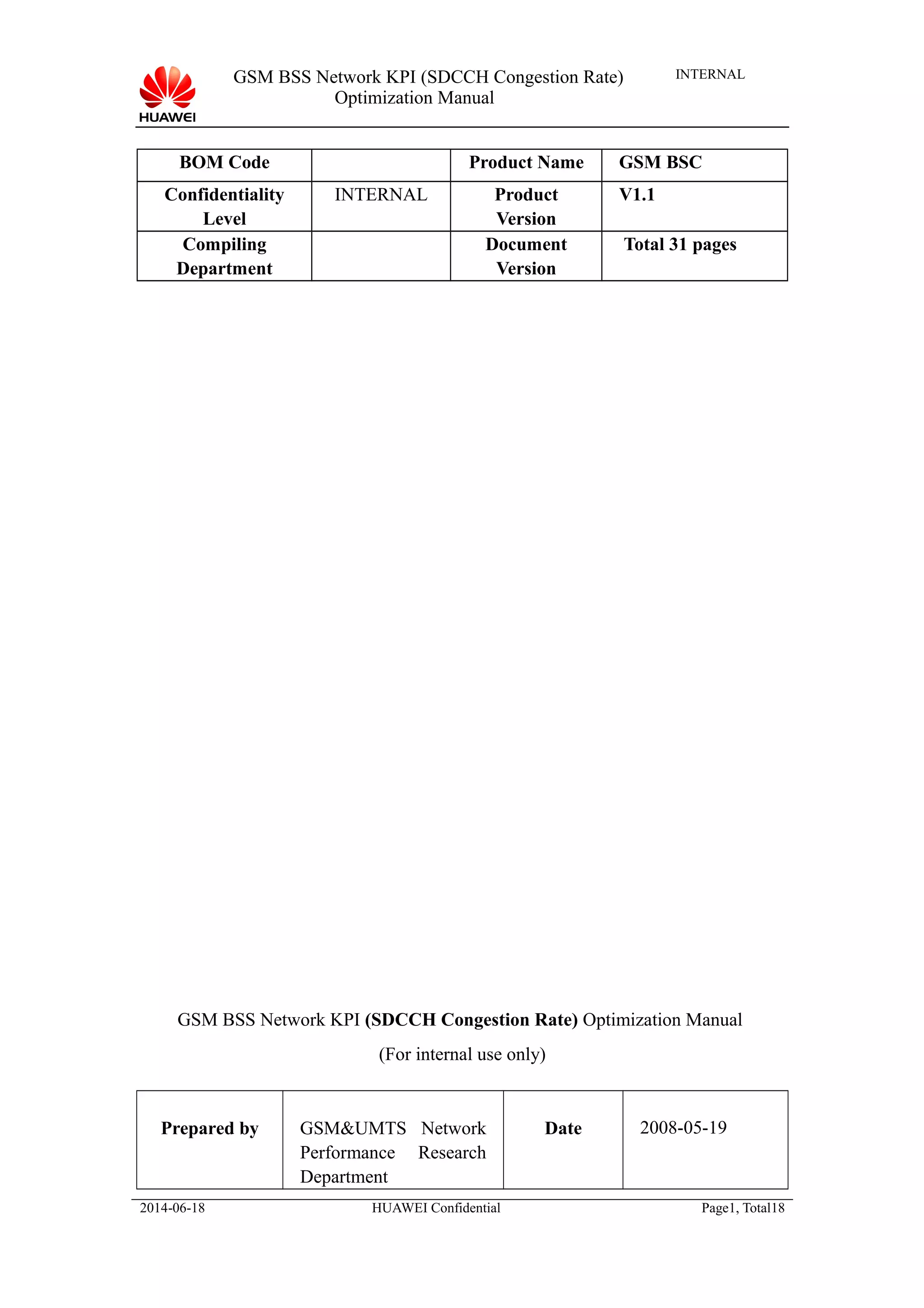 03 gsm bss network kpi (sdcch congestion rate) optimization manual | DOC
