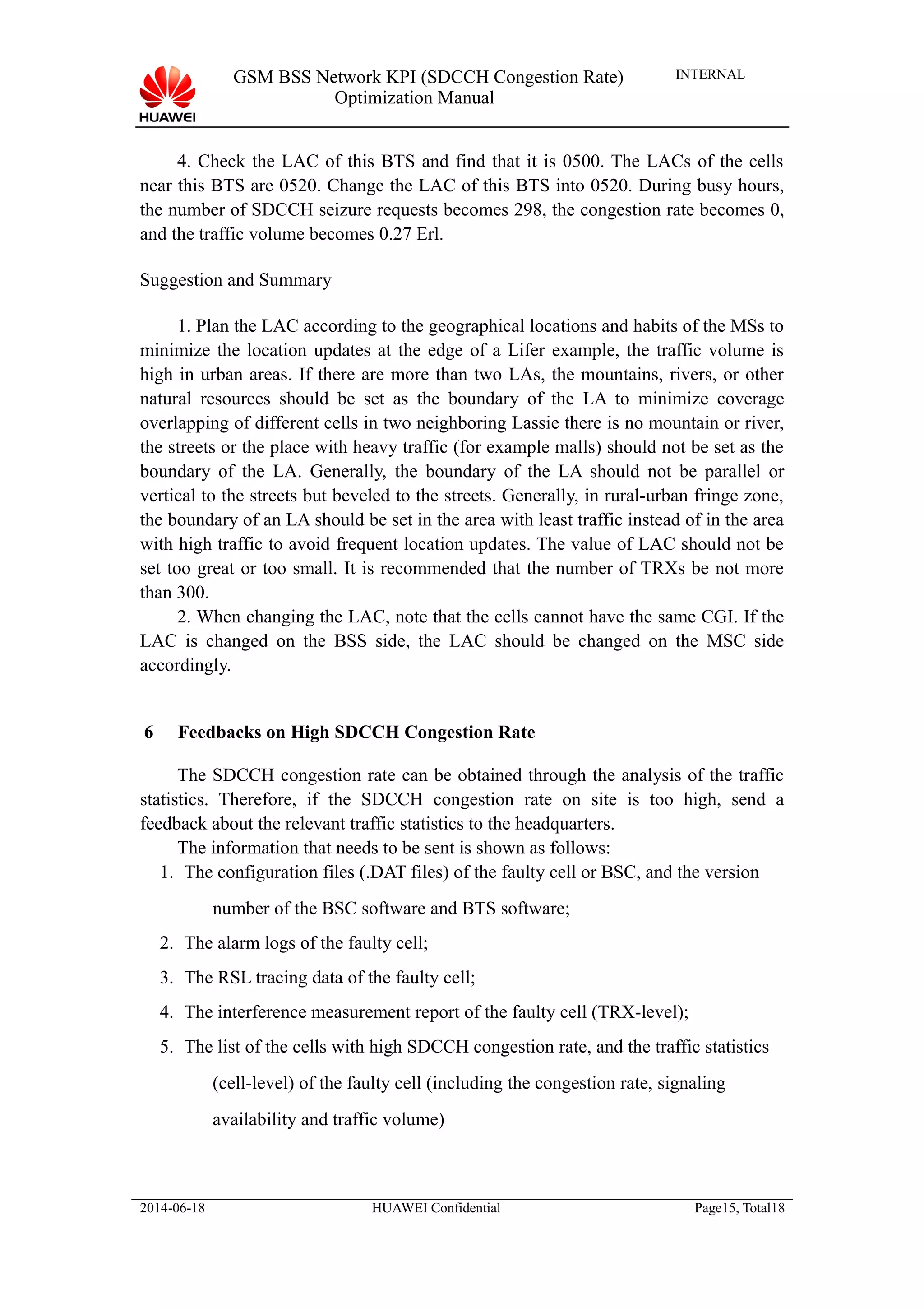 03 gsm bss network kpi (sdcch congestion rate) optimization manual | DOC