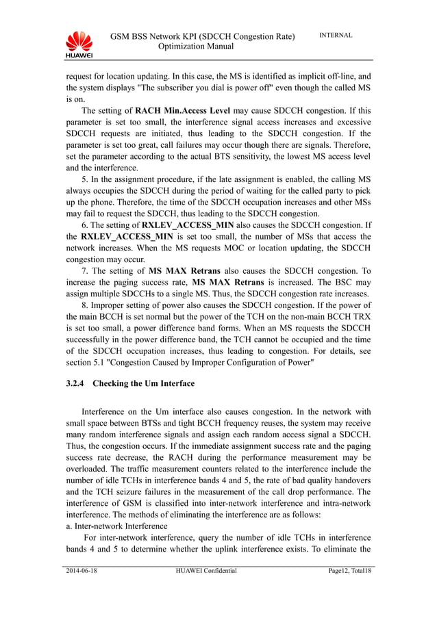 03 gsm bss network kpi (sdcch congestion rate) optimization manual | DOC