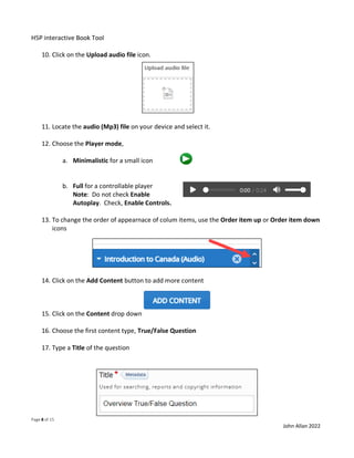 H5P Interactive Book Overview | PDF