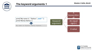 IHTM Python PCEP Hello World | PPT