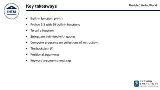 IHTM Python PCEP Hello World | PPT