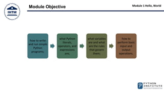 IHTM Python PCEP Hello World | PPT