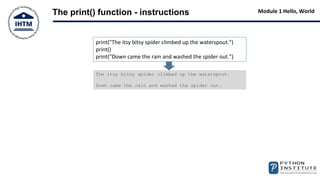 IHTM Python PCEP Hello World | PPT