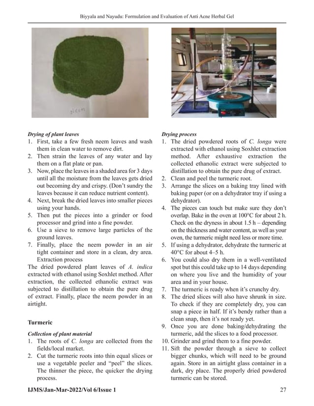 Formulation and evaluation of anti-acne herbal gel | PDF | Herbs and ...