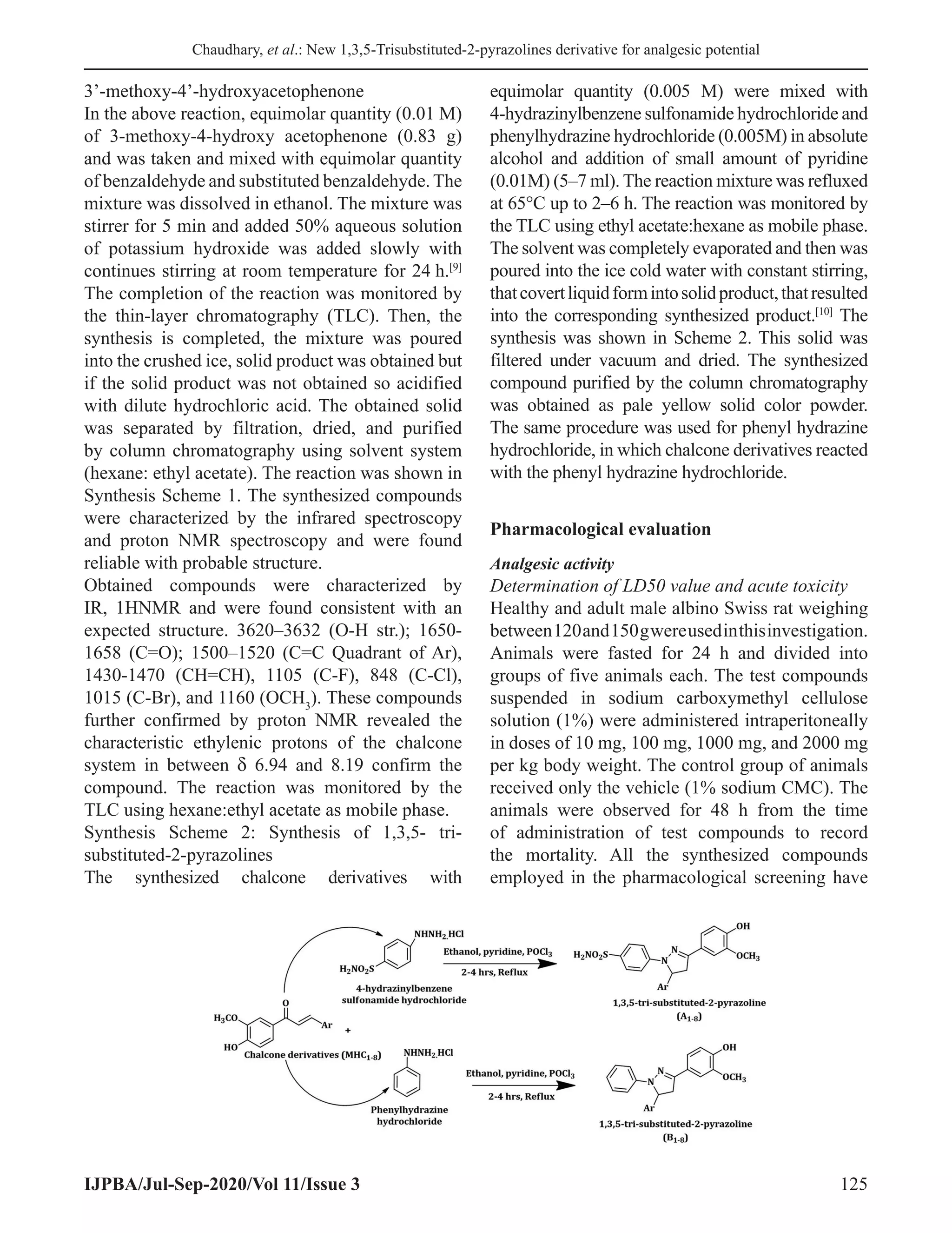 Design, Synthesis, and Characterization of New 1,3,5-Trisubstituted-2-pyrazolines Derivative for ...