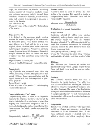 Formulation and Evaluation of Gas Powered Systems of Cefepime Tablets ...
