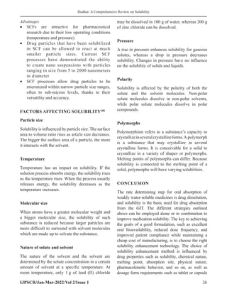 Solubility and Solubility Enhancement Techniques: A Comprehensive ...