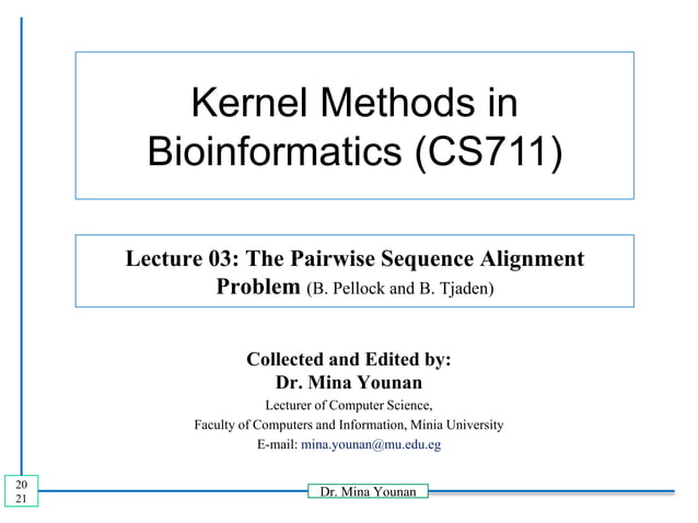 03kmbiothe Pairwise Sequence Alignment Problem Pdf