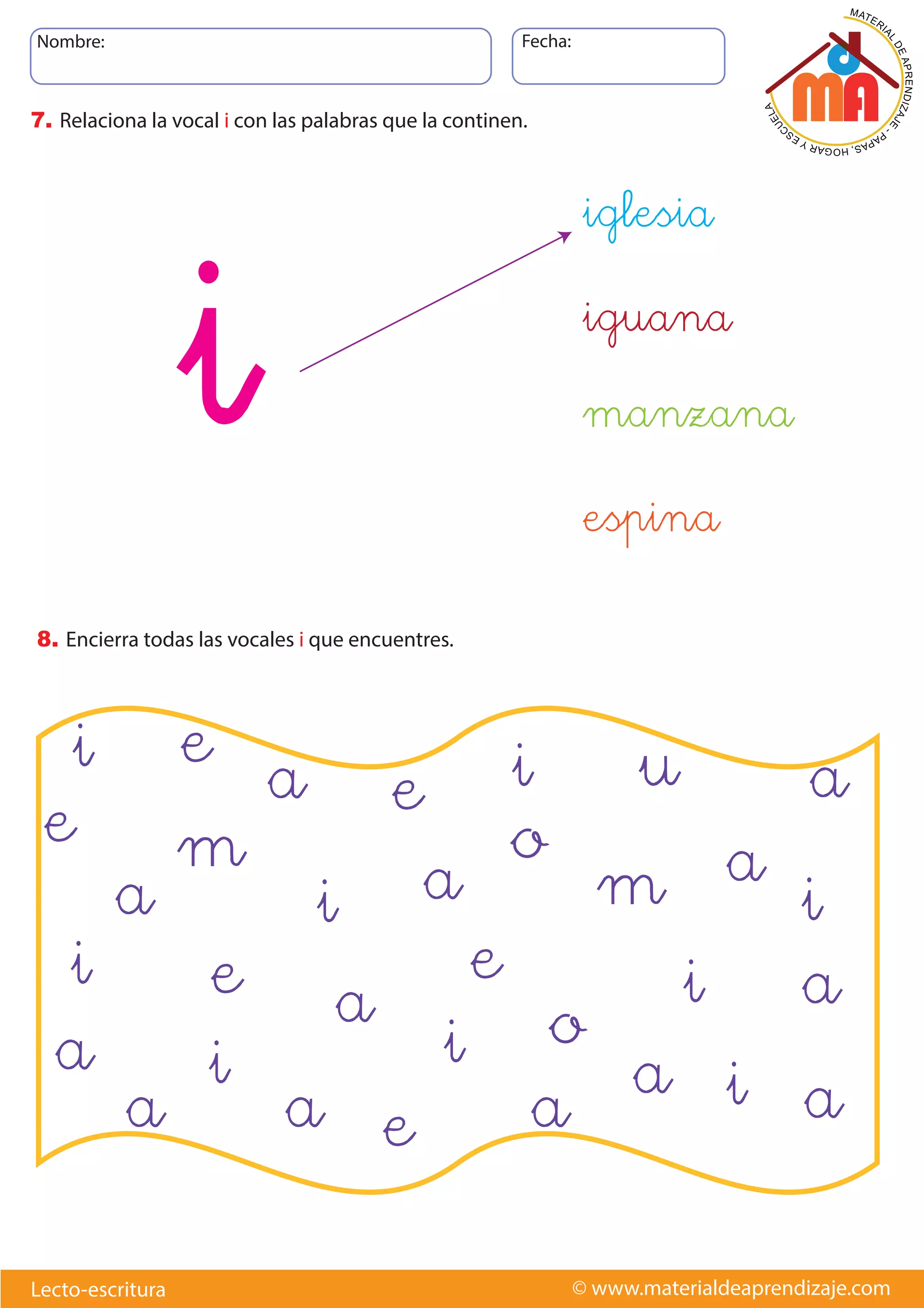 la vocal i material de-aprendizaje | PDF | Poetry | Books and Literature