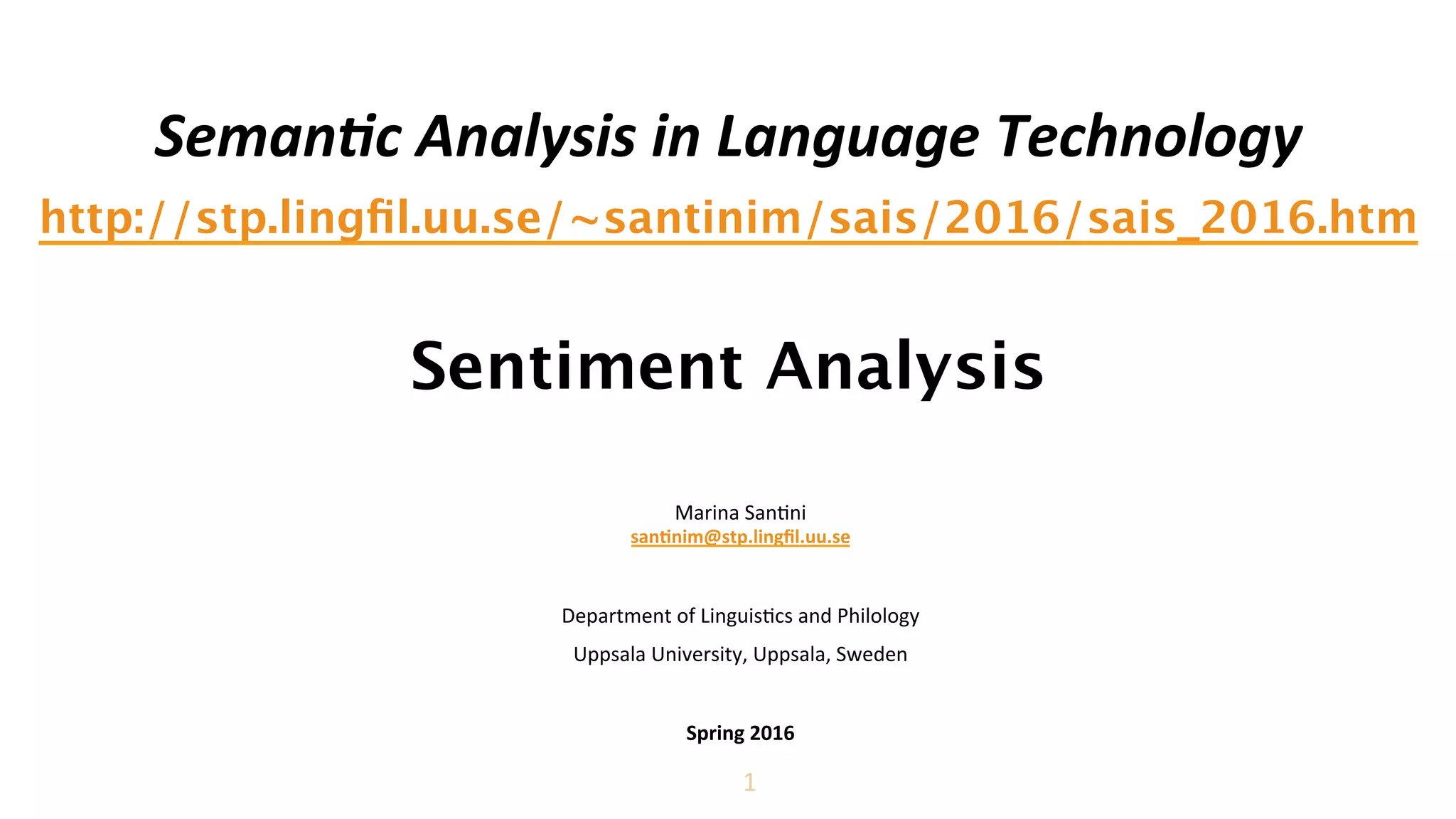Sentiment Analysis | PPT