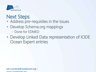 SeaDataCloud - Linked Data Developments in SeaDataCloud | PPT