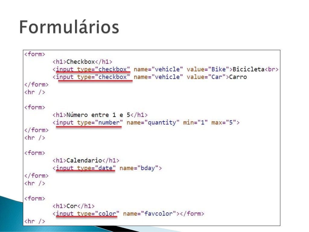 HTML - Listas, Estilos, Tabelas, Div, Span, Formulário