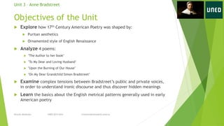 UNED American Literature I: 03 Anne Bradstreet | PPT