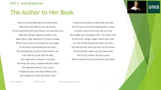 UNED American Literature I: 03 Anne Bradstreet | PPT