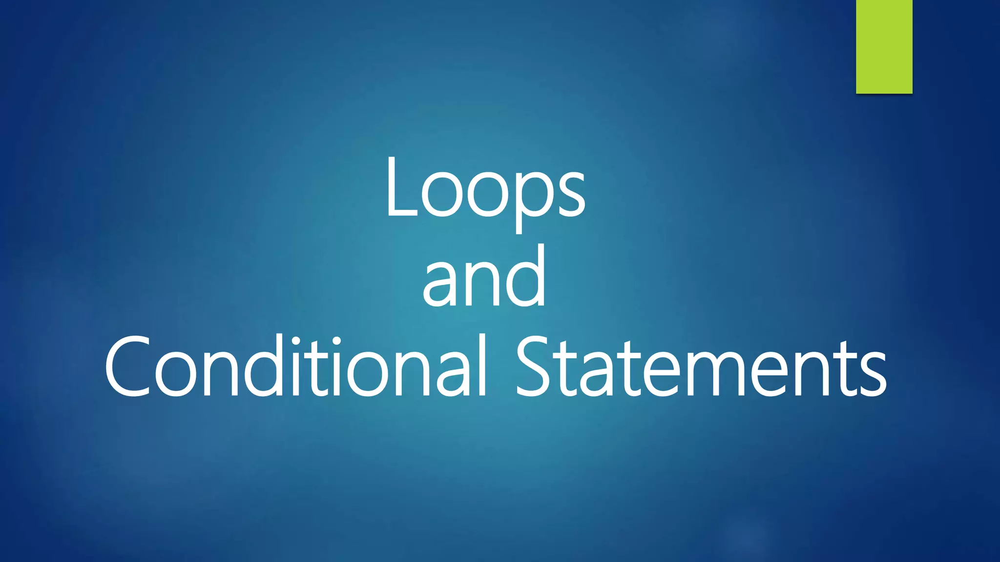 03loop Conditional Statements Ppt