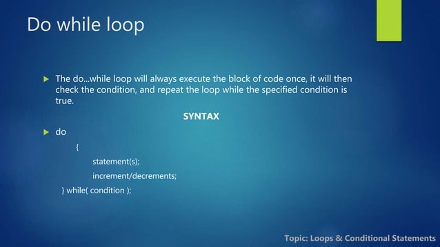 03loop conditional statements | PPT