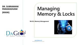 Managing Memory & Locks - Series 1 Memory Management | PPT