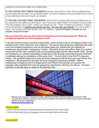 03 Mar: Emergency Preparedness Stake Principle: Medical & First Aid | PDF