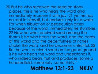 03 March 10, 2013, Matthew 13;1-23, The Parables Of Jesus - The Sower ...