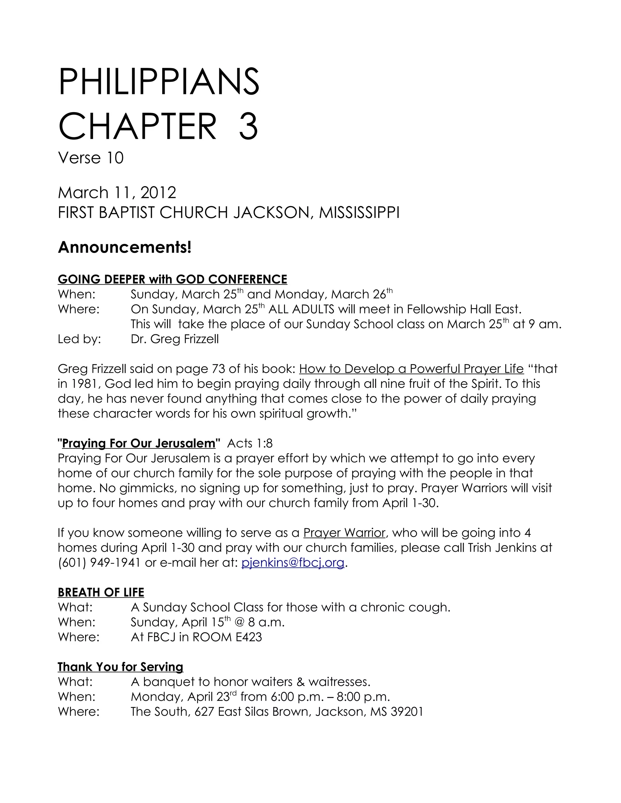 03 March 11, 2012 Philippians, Chapter 3 Verse 10 | PDF