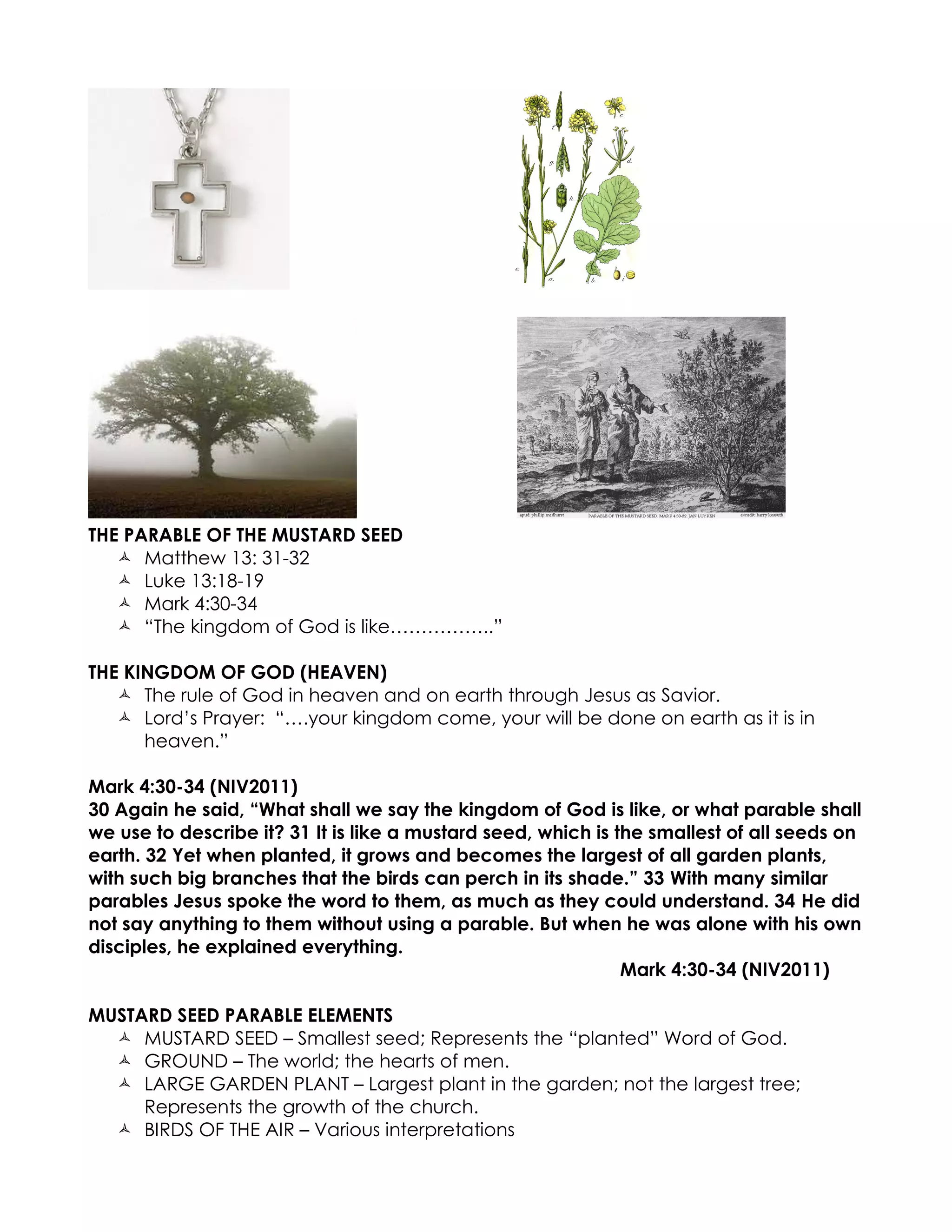 03 March 17, 2013, Matthew 13;31-32, Luke 13;18-19, Mark 4;30-32, The ...