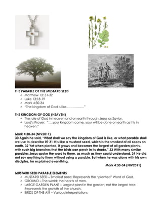 03 March 17, 2013, Matthew 13;31-32, Luke 13;18-19, Mark 4;30-32, The ...