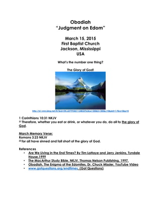 03 March 22, 2015, Obadiah | PDF