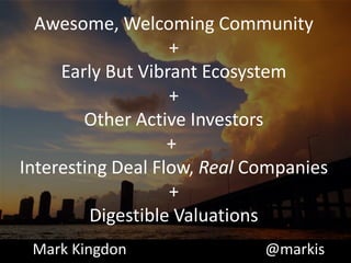 [PREMONEY MIAMI] Quixotic Ventures >> Mark Kingdon, "Why I Moved To ...