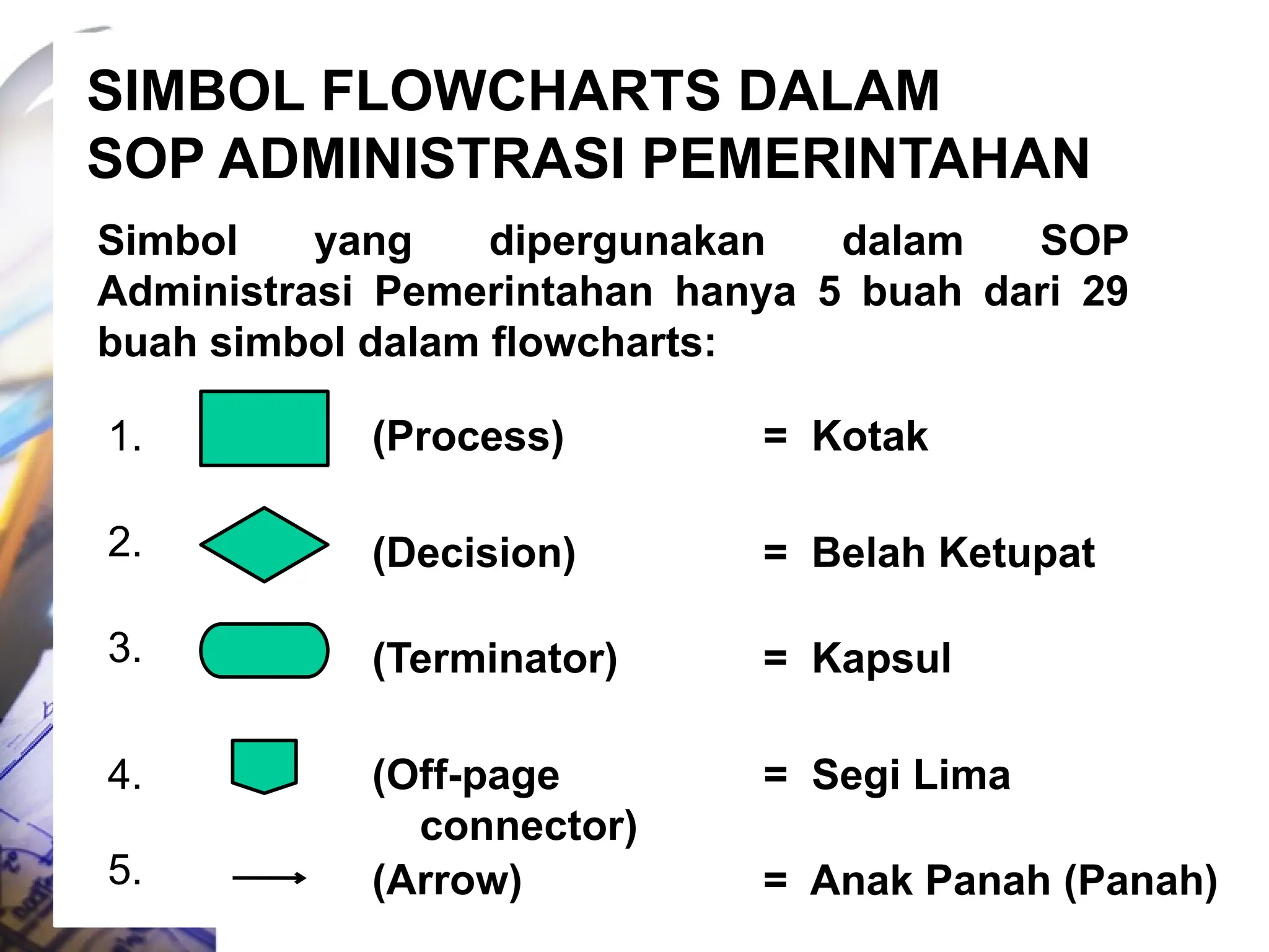 penggunaan simbol di standar operasional prosedur administrasi ...
