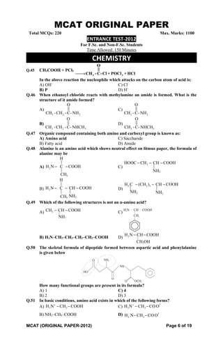 mcat (original paper 2012) | DOC | Physics | Science