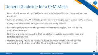 CEM Workshop Lectures (3/11): Mesh Generation in CEM | PPTX