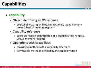 IPC in Microkernel Systems, Capabilities | PDF