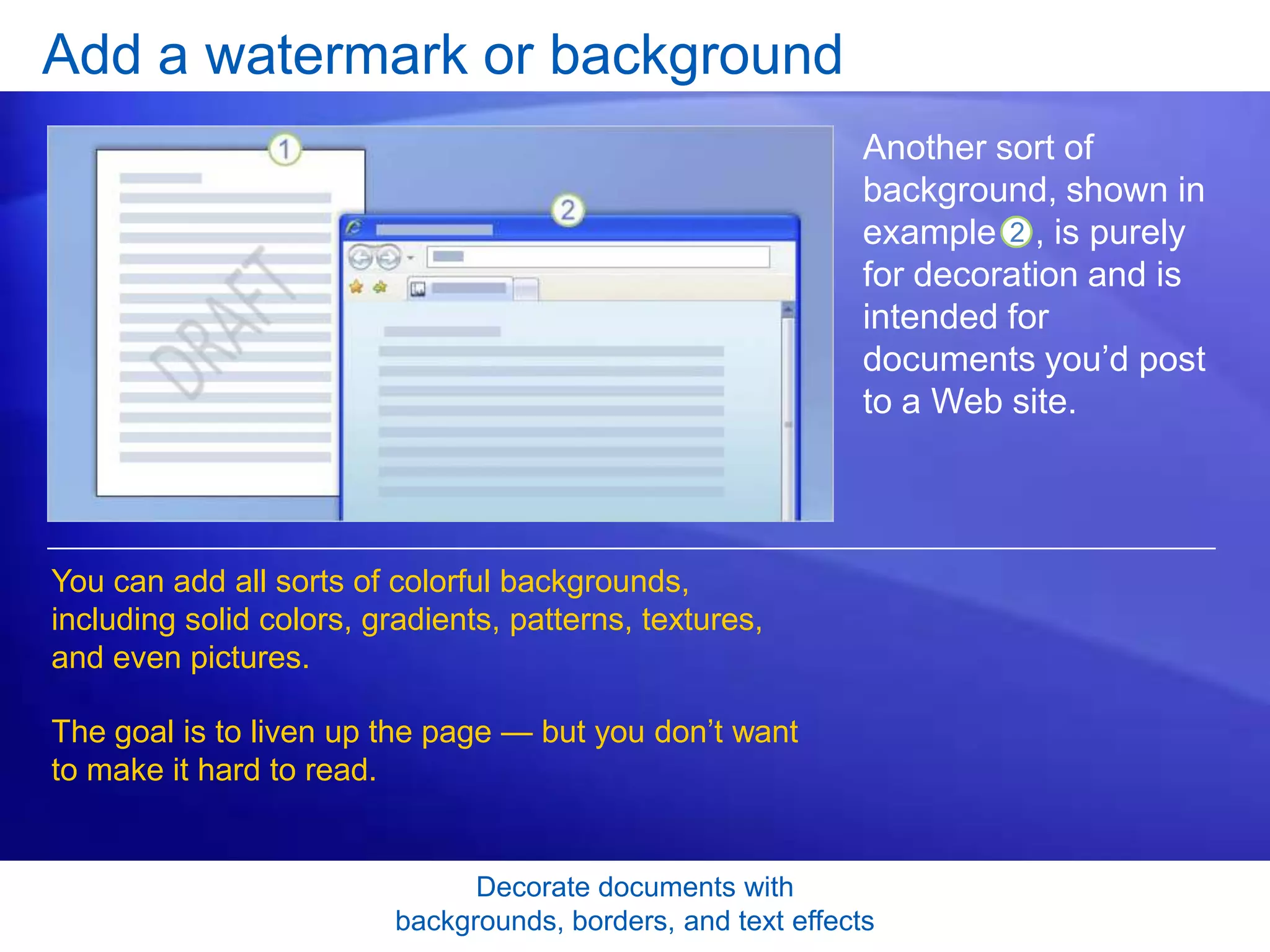 03 microsoft office word 2007 (backgrounds, borders and shading) | PPTX