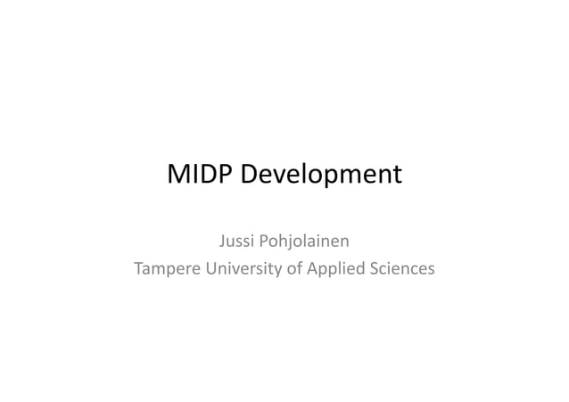 Intro to MIDP Development | PDF | Operating Systems | Computer Software and Applications