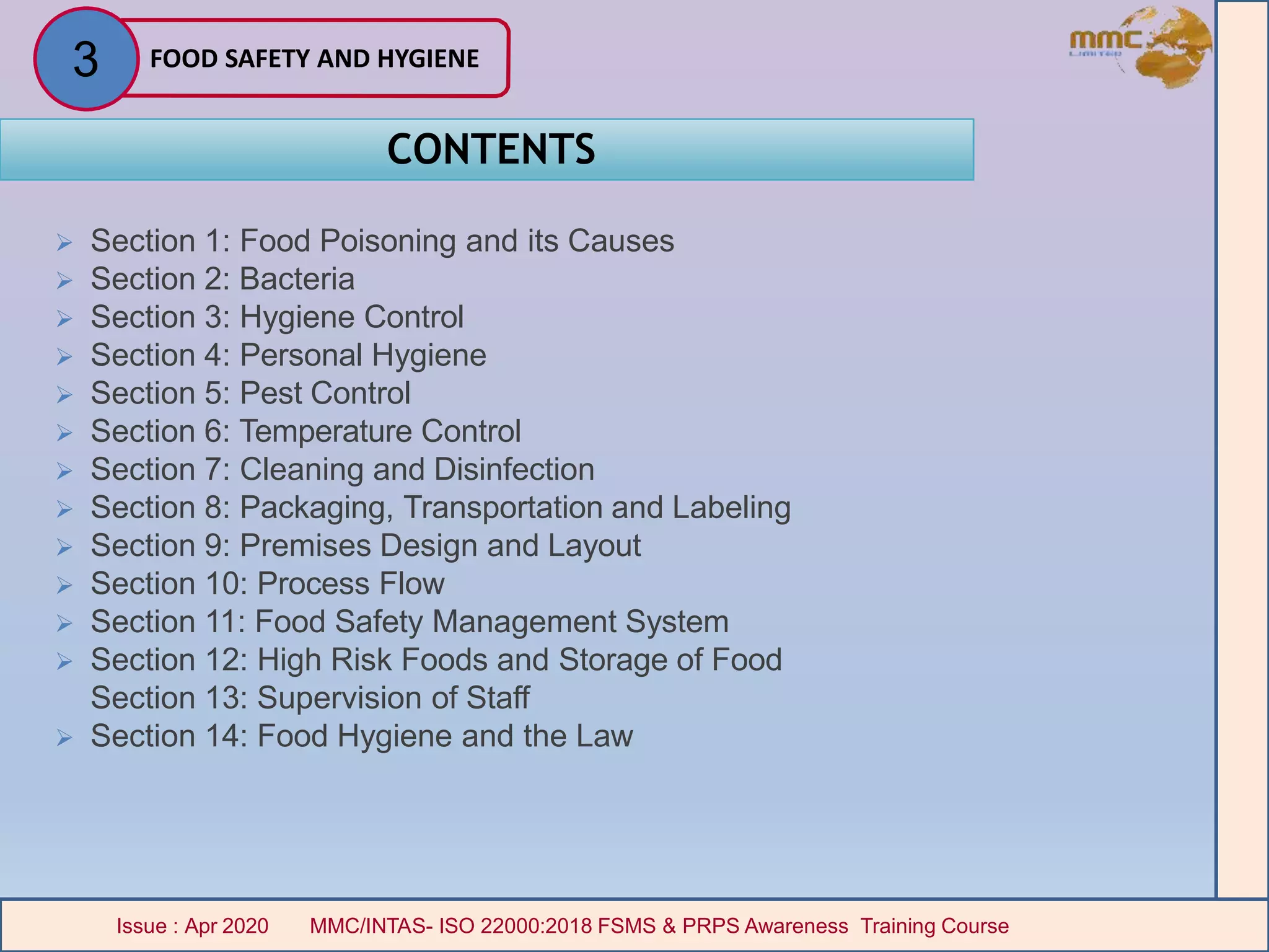 FOOD SAFETY AND HYEGIENE AWARENESS TRAINING | PPT