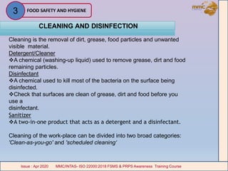 FOOD SAFETY AND HYEGIENE AWARENESS TRAINING | PPT