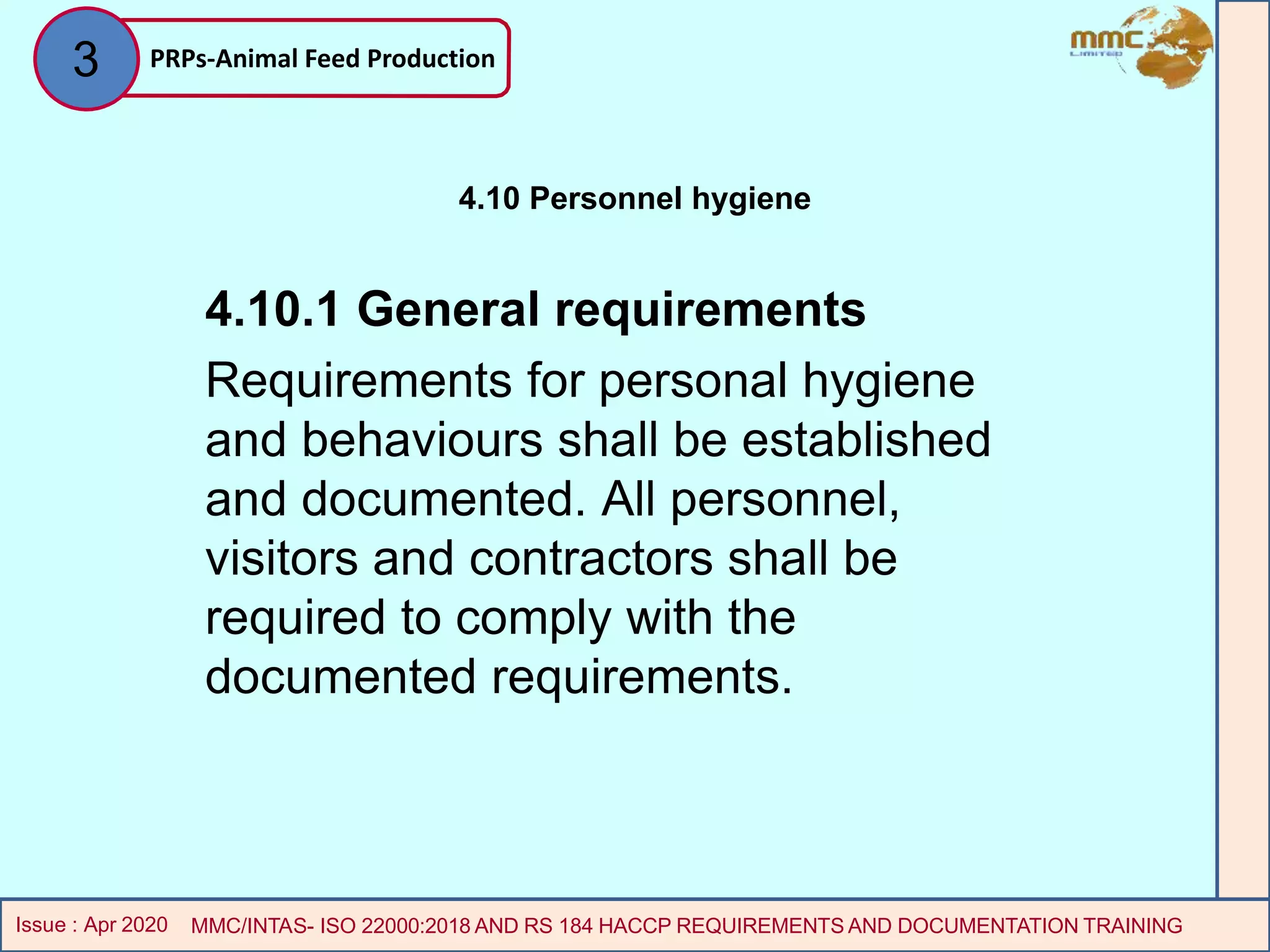 ISO 22000 Requirements Documentation Training | PPT