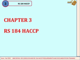 RS184 HACCP Clauses Requirements and Documentation Training ISO 22000 | PPT