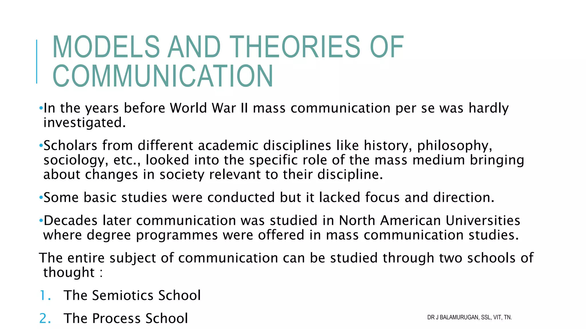 Models of communication | PPTX | Professional School | Postgraduate ...