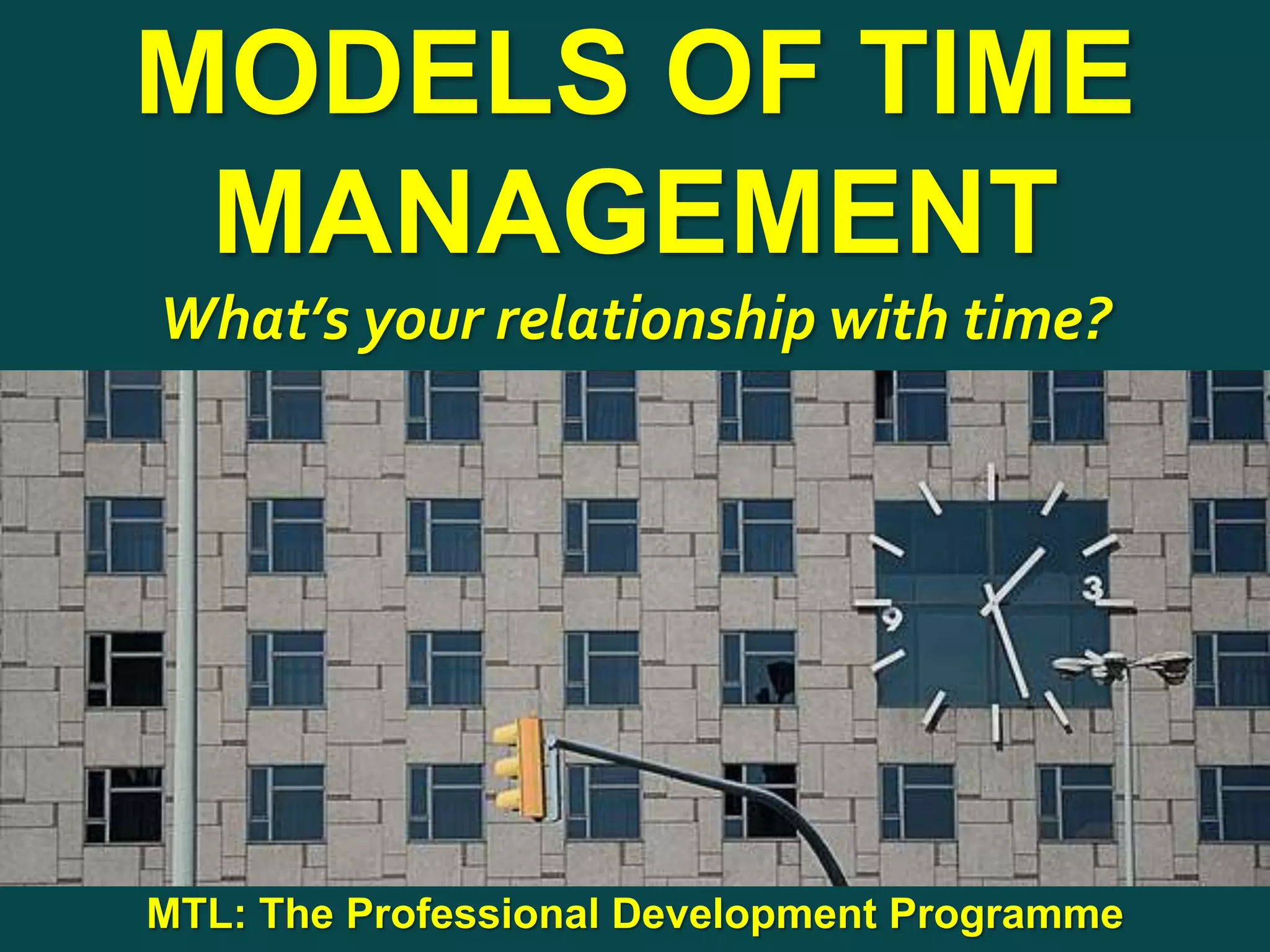 Models of Time Management | PPT